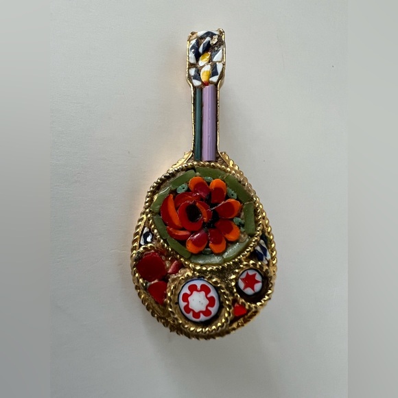Jewelry | Vintage Italian Micro Inlaid Mosaic Floral Brooch Pin ...